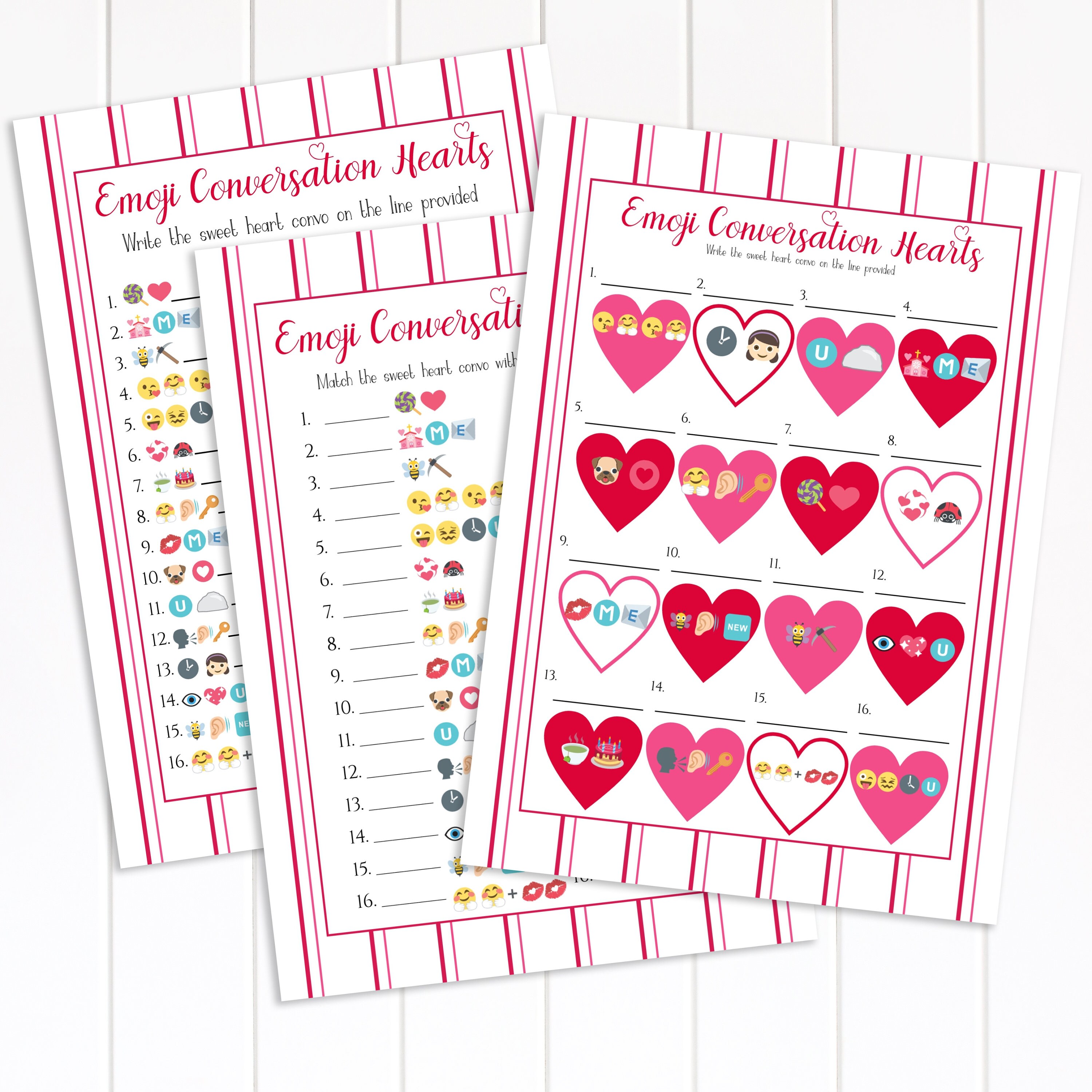 Emoji Valentine Party Game Pictionary Zoom School Party | Etsy