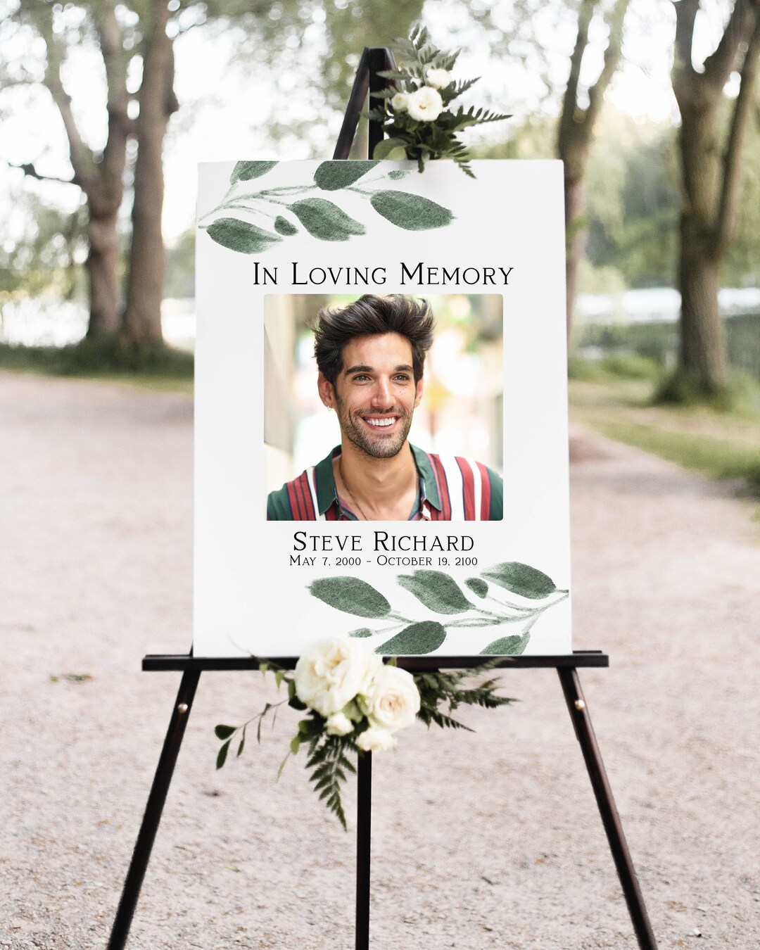 Greenery Memorial Sign: Celebration of Life Template (corjl Editable ...