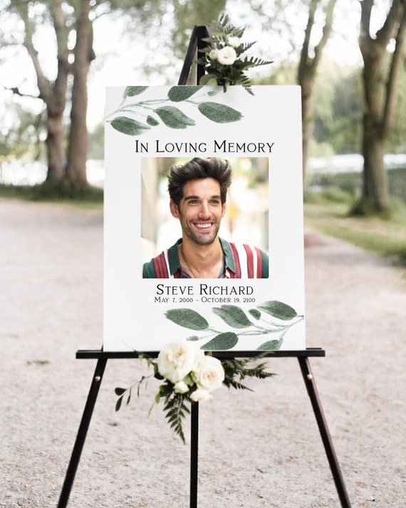 Greenery Memorial Sign Celebration of Life in Loving Memory - Etsy