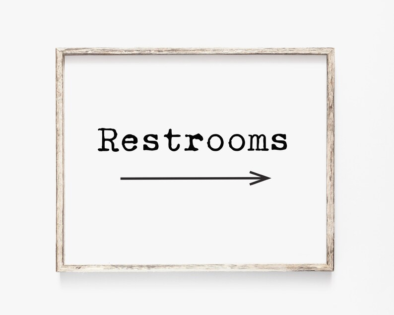Arrow Restroom Sign Template Wedding Sign Event Signage - Etsy