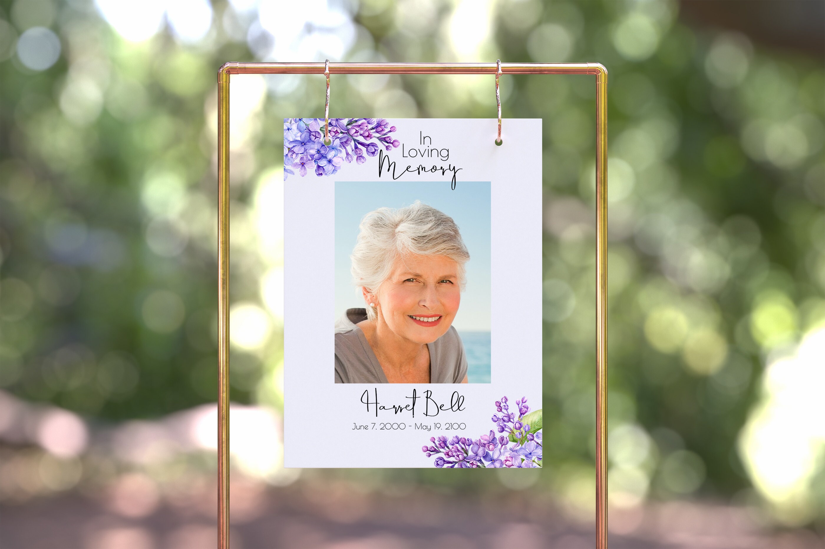 Lilac Floral Memorial Sign Purple Memorial Easel Display - Etsy UK