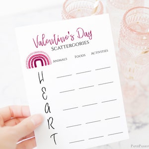 Scattergories Valentine's Day School Party Game, Party Game, Zoom Party ...
