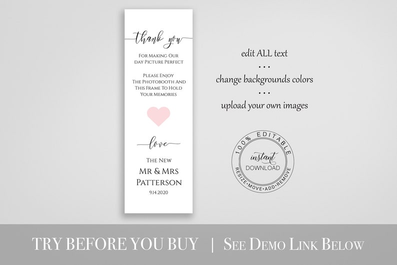 Photo Booth Frame Insert Template Minimalist Elegant Design - Etsy