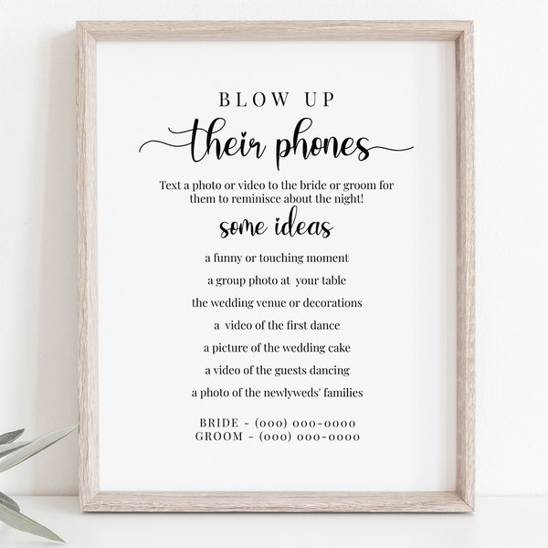 Blow up Their Phones Wedding Sign - Etsy