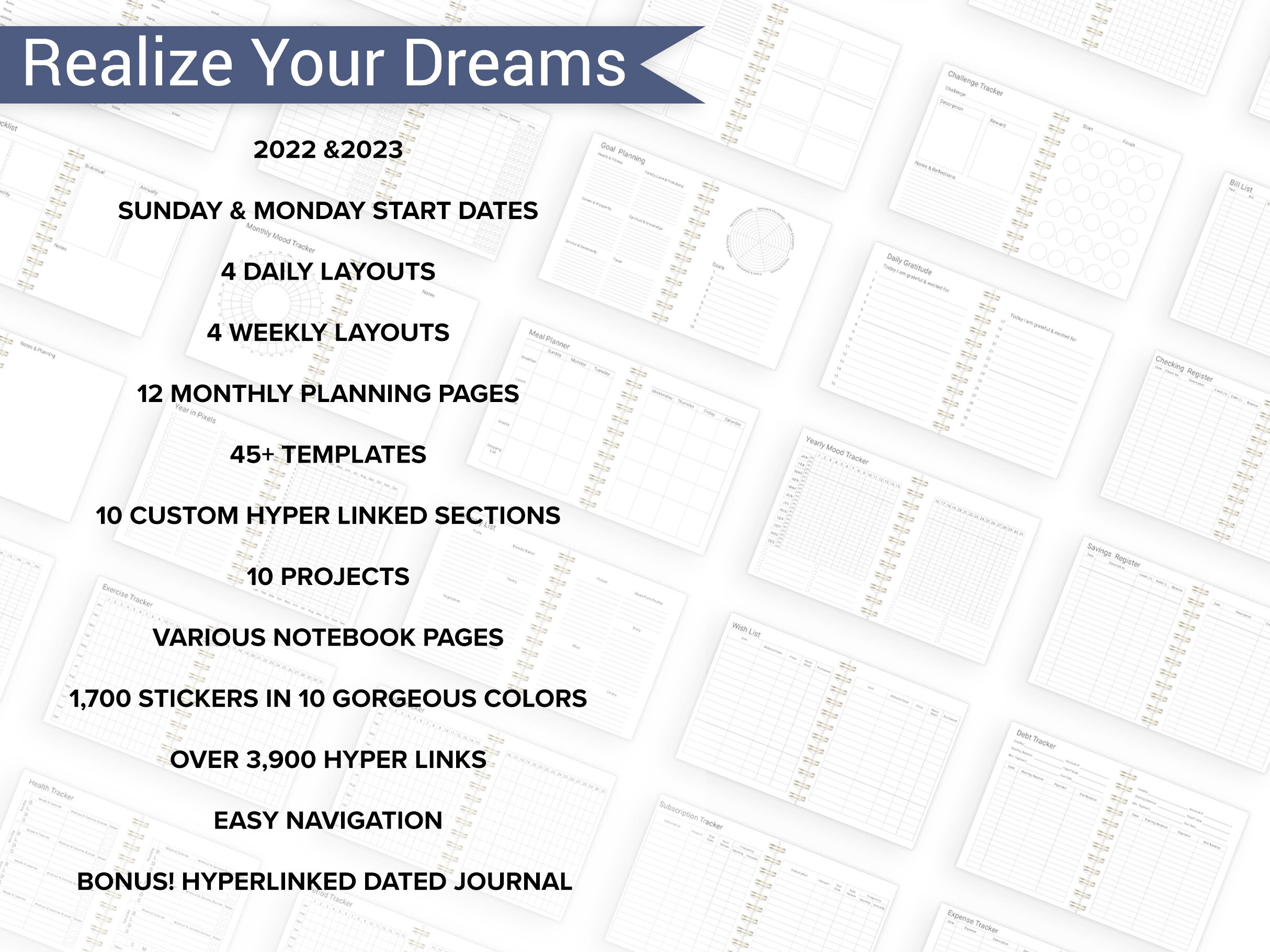 2022 2023 Digital Planner Ipad Planner Essential Daily - Etsy