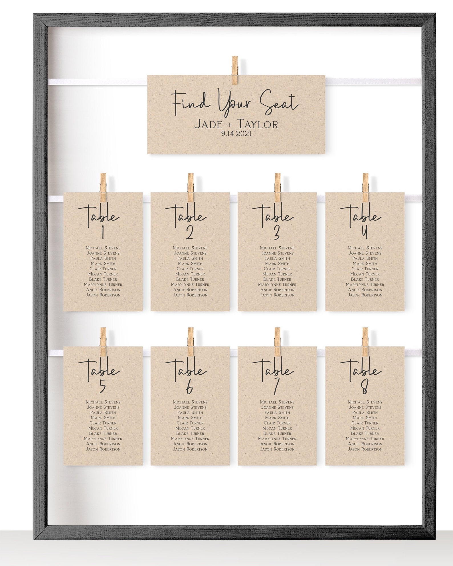 Wedding Seating Table Card Seating Chart Rustic Table - Etsy