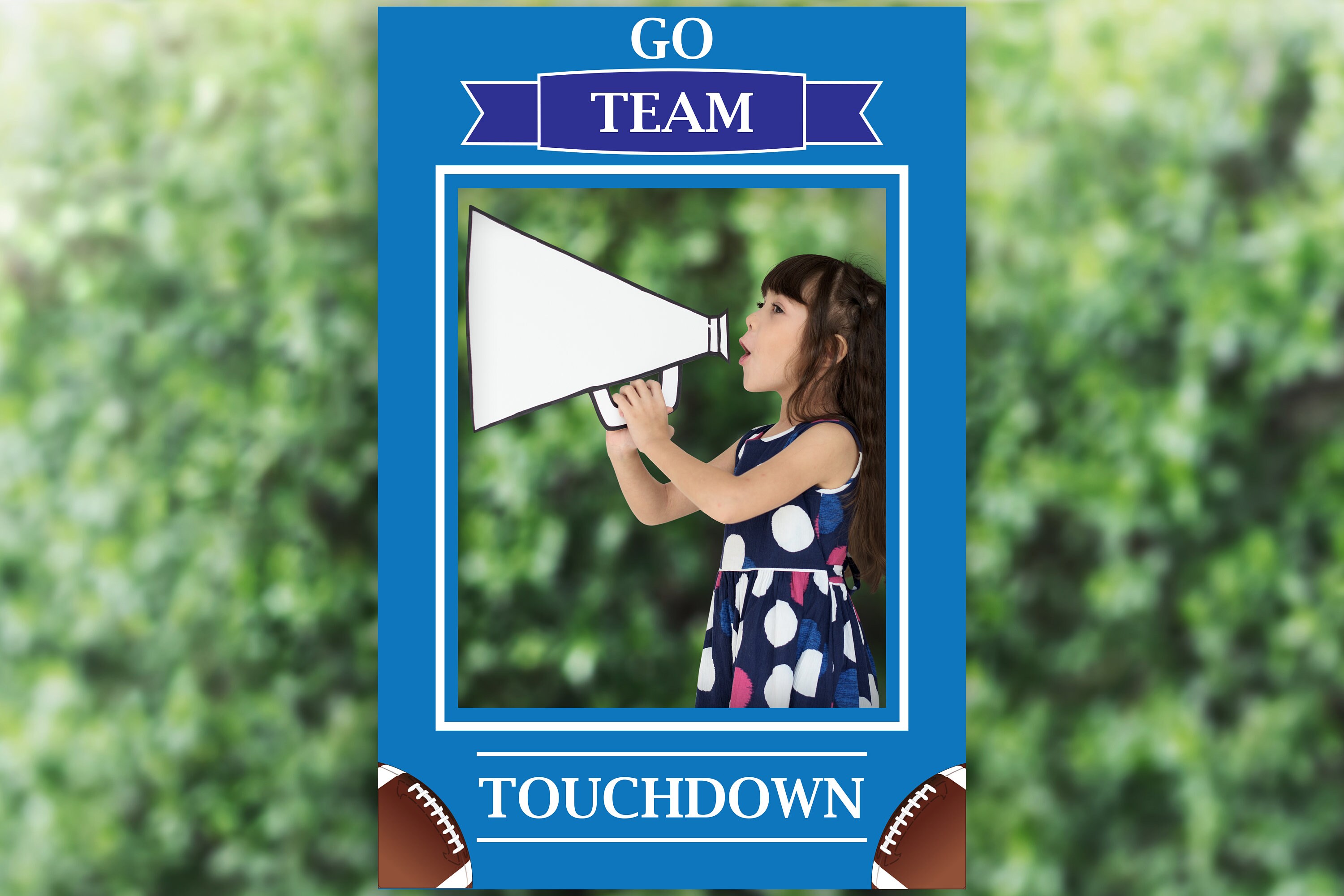 Editable Blue Football Photo Prop Frame Blue Photo Booth - Etsy