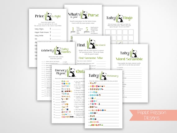 Panda Theme For Baby Shower Games Woodland Animal Neutral Baby Shower