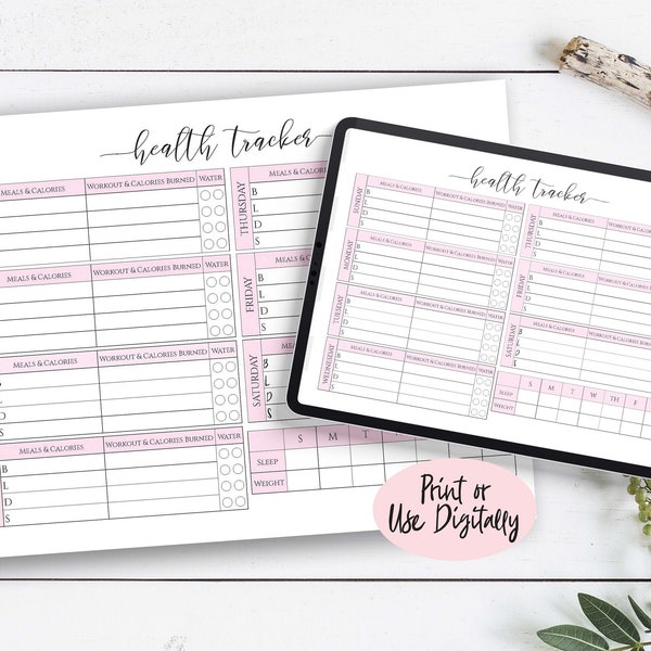 Health Tracker Template - Etsy