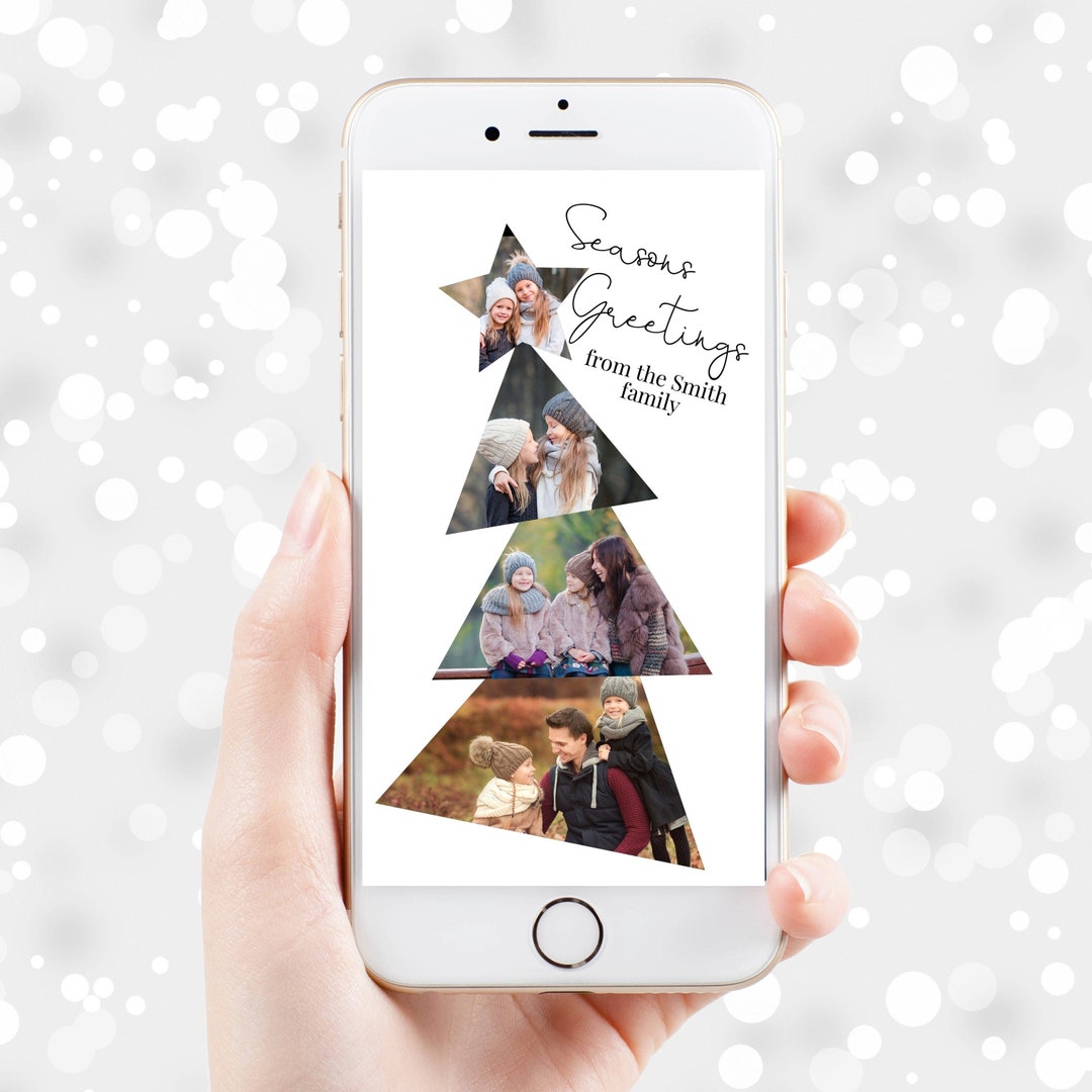 Christmas Tree Electronic Photo Card, Happy Holidays Text Message ...