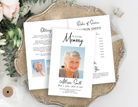 Memorial Program Celebration of Life in Loving Memory Order | Etsy
