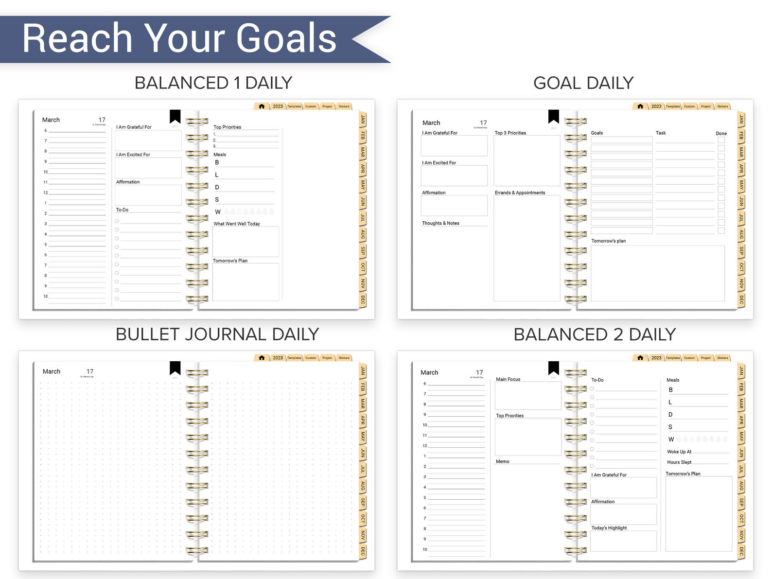 2022 2023 Digital Planner Ipad Planner Essential Daily - Etsy