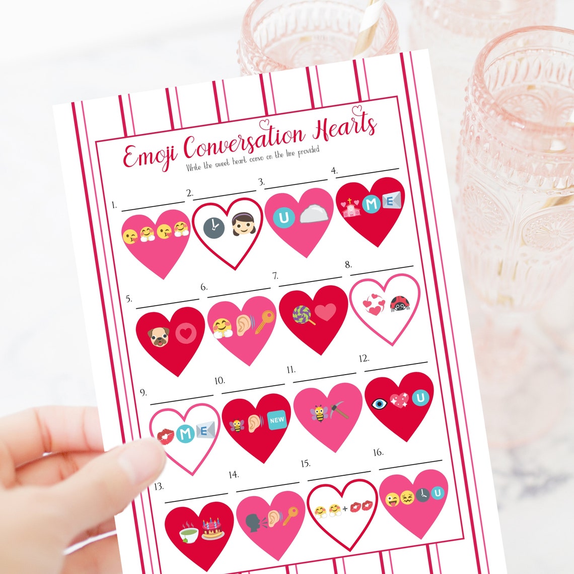 Emoji Valentine Party Game Pictionary Zoom School Party | Etsy