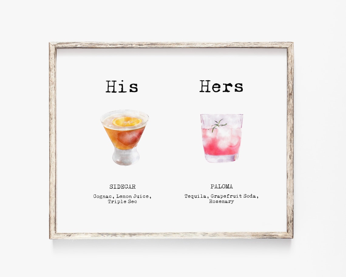 His and Her Signature Drinks Sign Wedding Sign Bar Sign - Etsy