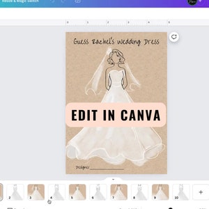 Personalized Guess the Dress Bridal Shower Game, Digital Download ...