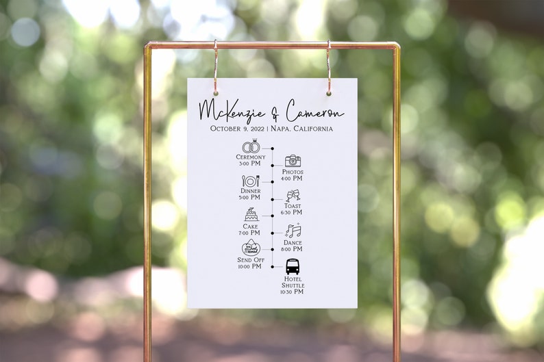 Wedding Day Timeline Sign Welcome Sign Wedding Sign - Etsy
