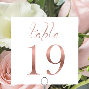 Table Numbers Rose Gold Wedding Square Table Numbers - Etsy