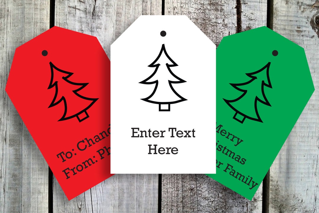 Printable Christmas Tree Gift Tag~printable Holiday Label~christmas ...