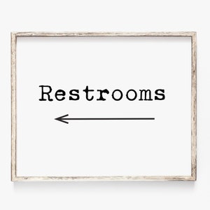 Arrow Restroom Sign Template Wedding Sign Event Signage - Etsy