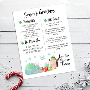 Christmas Letter Template, Christmas Card Year in Review, Christmas ...