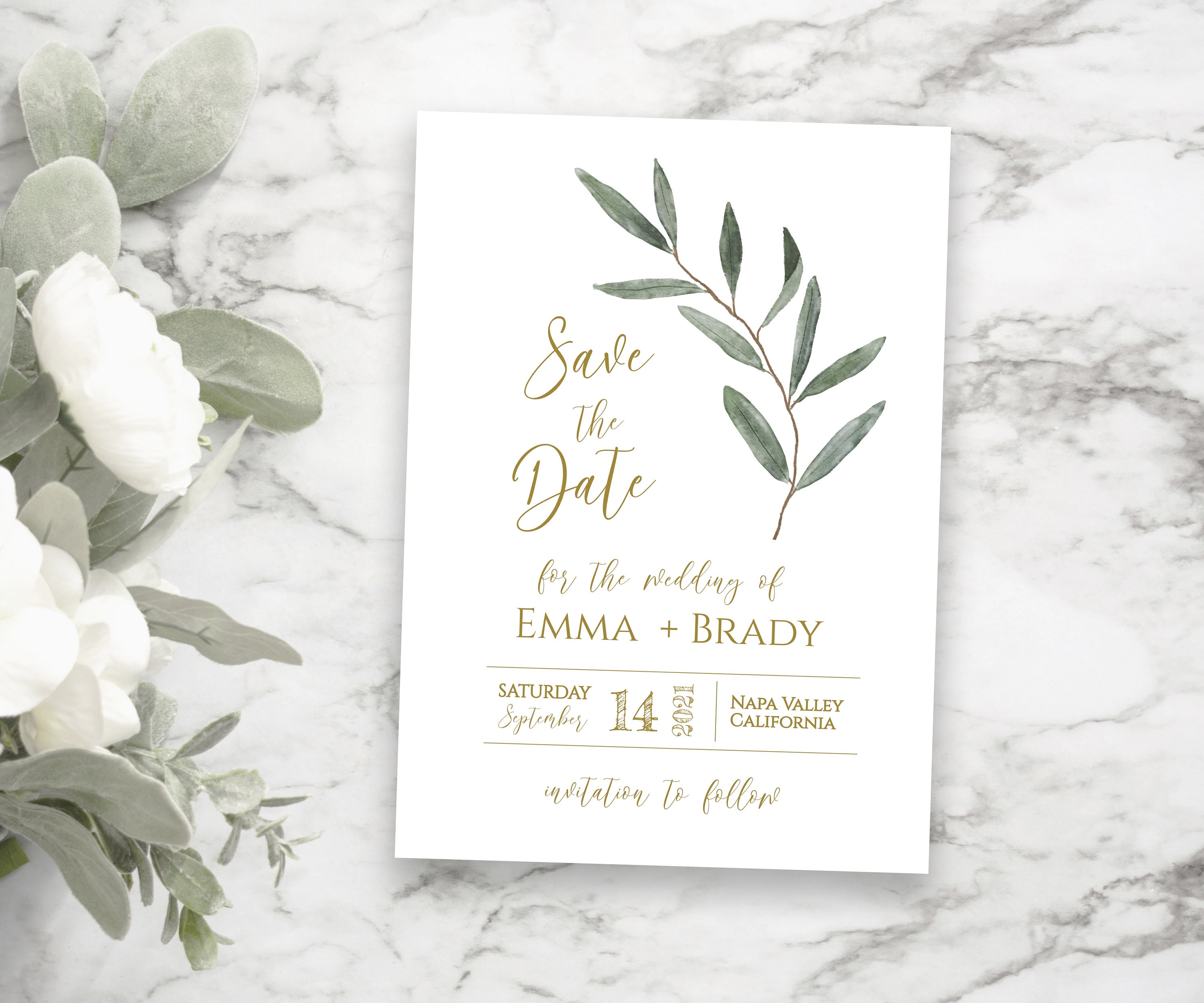 Save the Date Wedding Announcement Save Our Date Gold and | Etsy