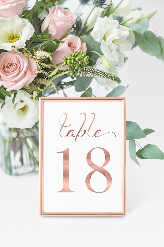 Rose Gold Table Numbers Table Numbers & Table Harps Each & Every