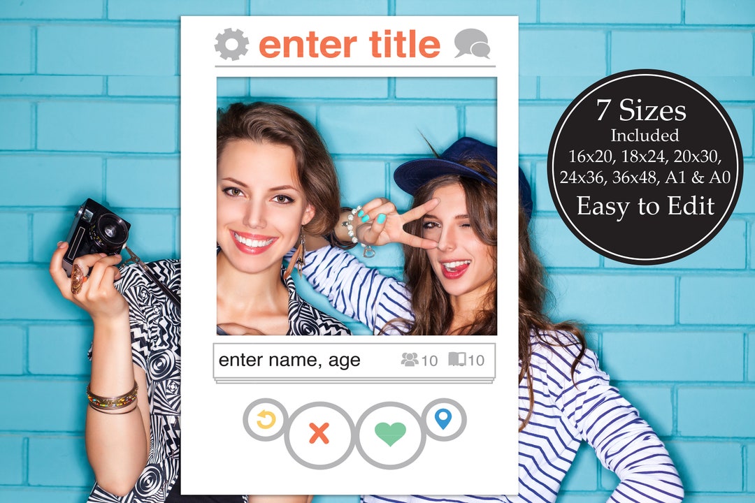 Social Media Photo Prop Editable Frame, Photo Booth Prop, Weddings ...