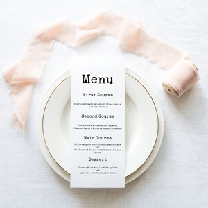 Menu Card Template, Event Table Card, Editable Dinner Menu Card ...