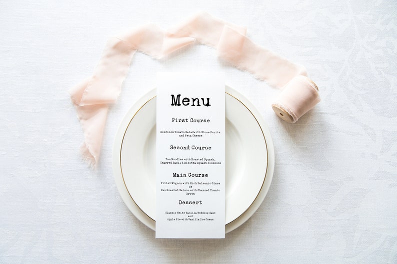 Menu Card Template Event Table Card Editable Dinner Menu - Etsy