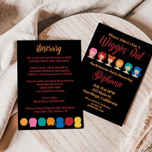 Wiggin' Out Bachelorette Party Invitation Template (digital Download ...