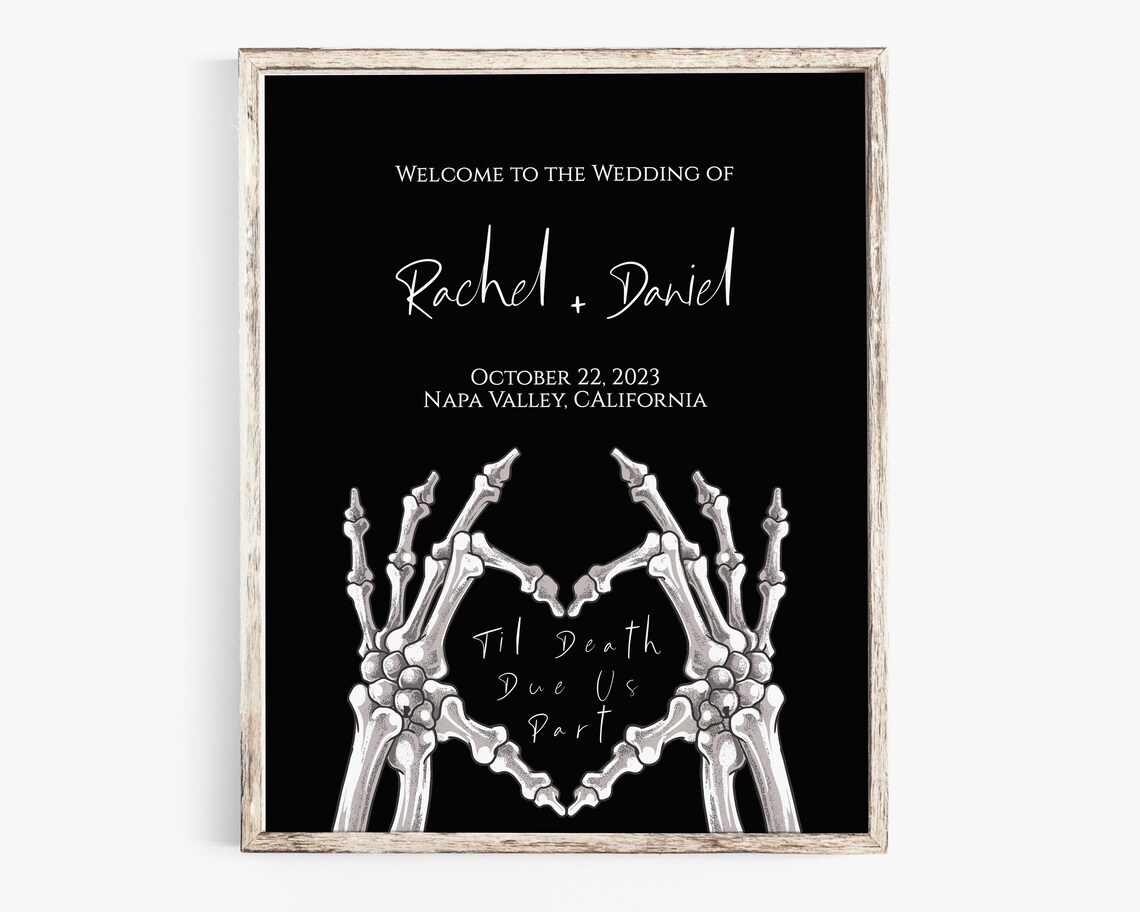Gothic Wedding Welcome Sign Template Large Welcome Sign - Etsy