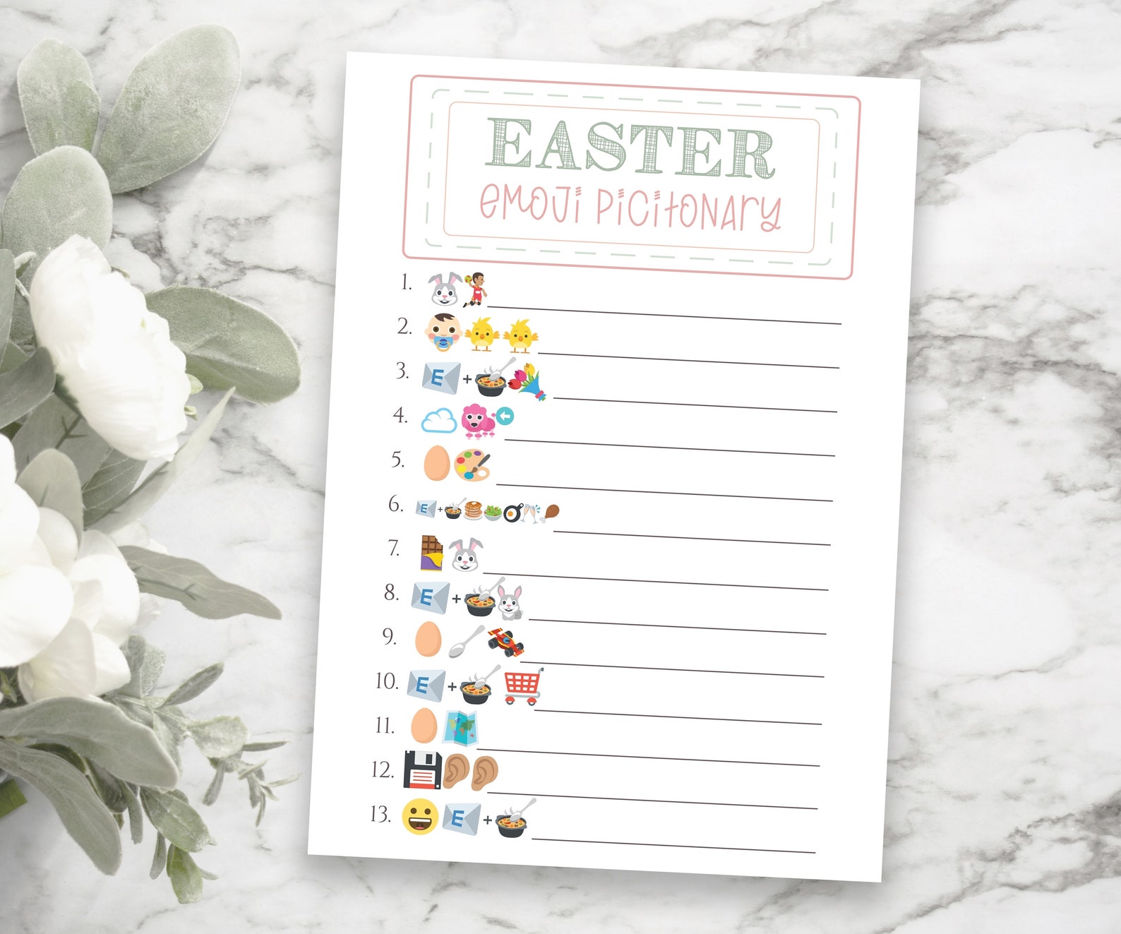 Easter Party Game Emoji Pictionary Zoom School Party Family | Etsy