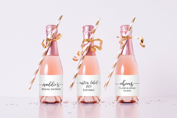 Mini Bottle Label Template Custom Label Wine or Champagne | Etsy