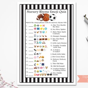 Sport Find the Guest Game, Black and White Referee Stripe Baby Shower ...