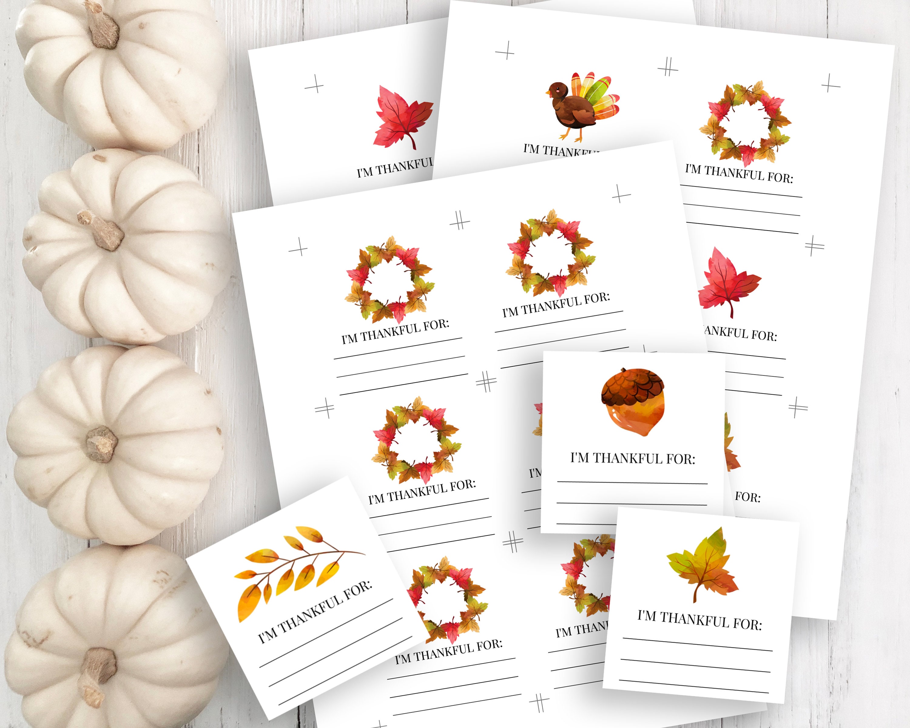 Thanksgiving Gratitude Card Template Harvest Theme Thankful - Etsy