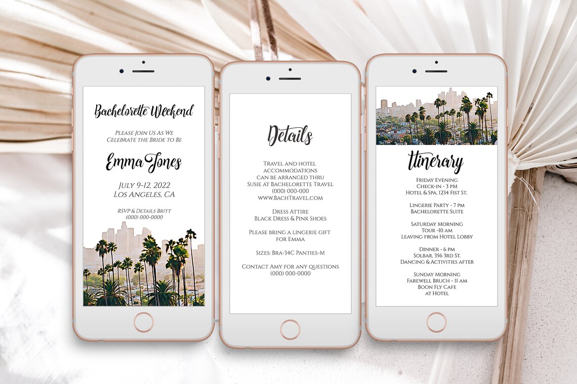 Los Angeles Oil Painting Electronic Invitation Template - Etsy