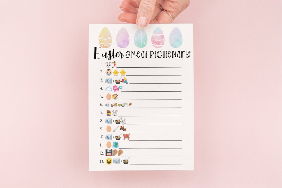 Easter Party Game Printable, Emoji Pictionary, Zoom School Party ...