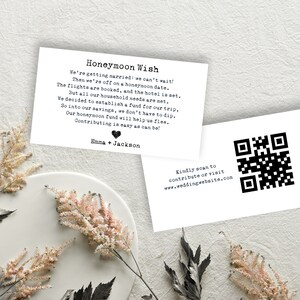 Honeymoon Wish Pome and QR Code Card Template Minimalist - Etsy