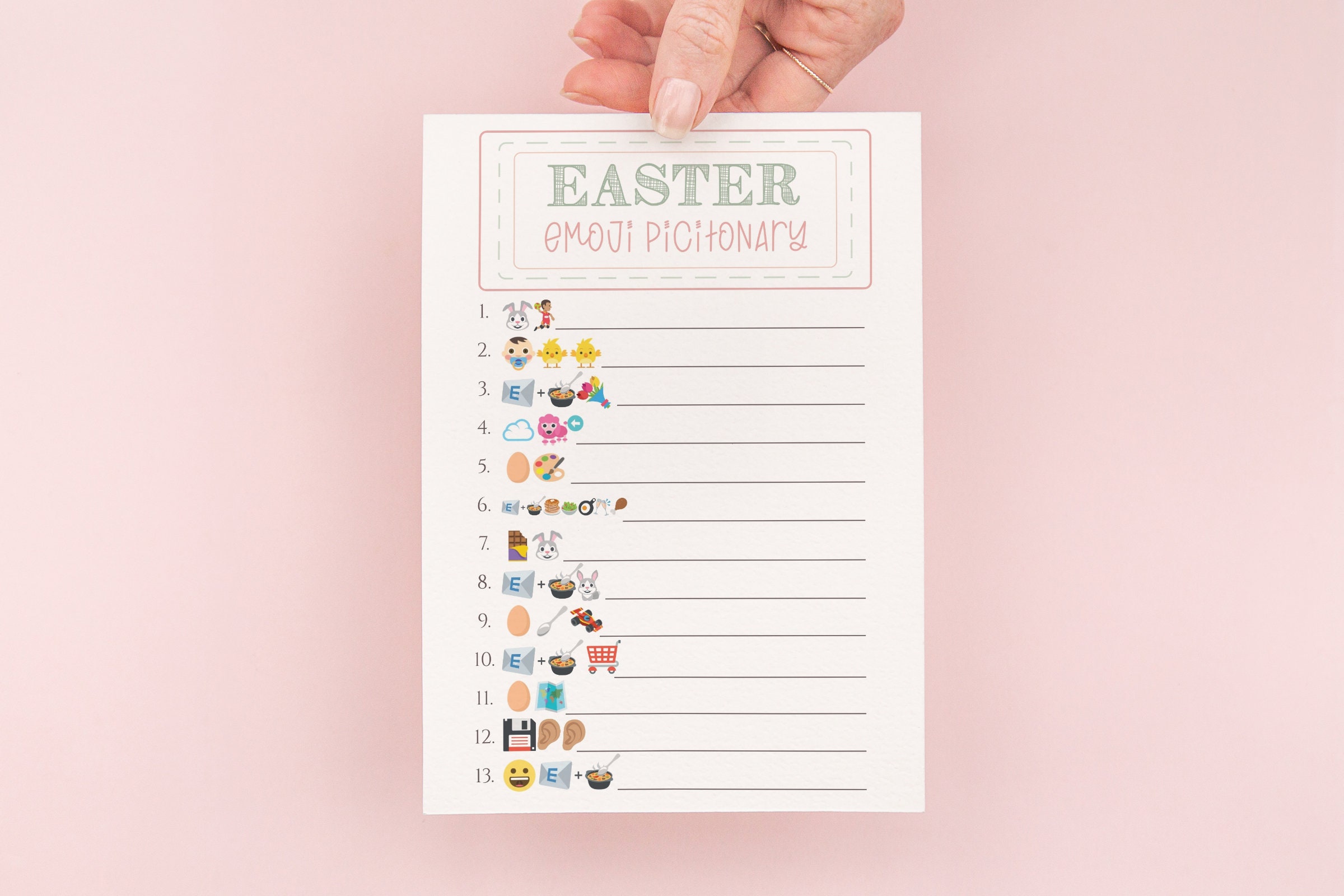 Easter Party Game Emoji Pictionary Zoom School Party Family | Etsy