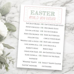 Would You Rather Easter Game, Classroom School Party Game Printable ...