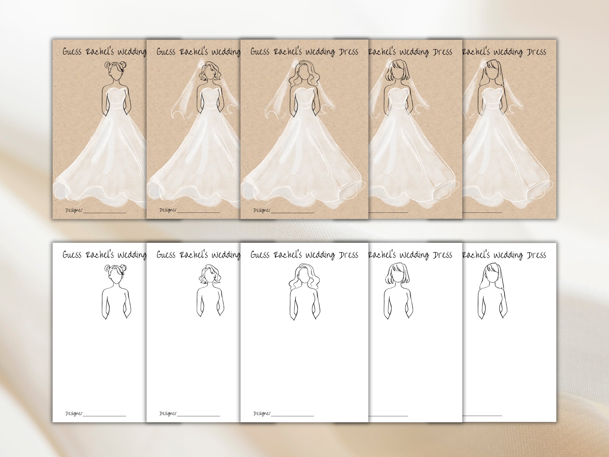 Guess the Dress Bridal or Bachelorette Shower Game: Editable Template ...