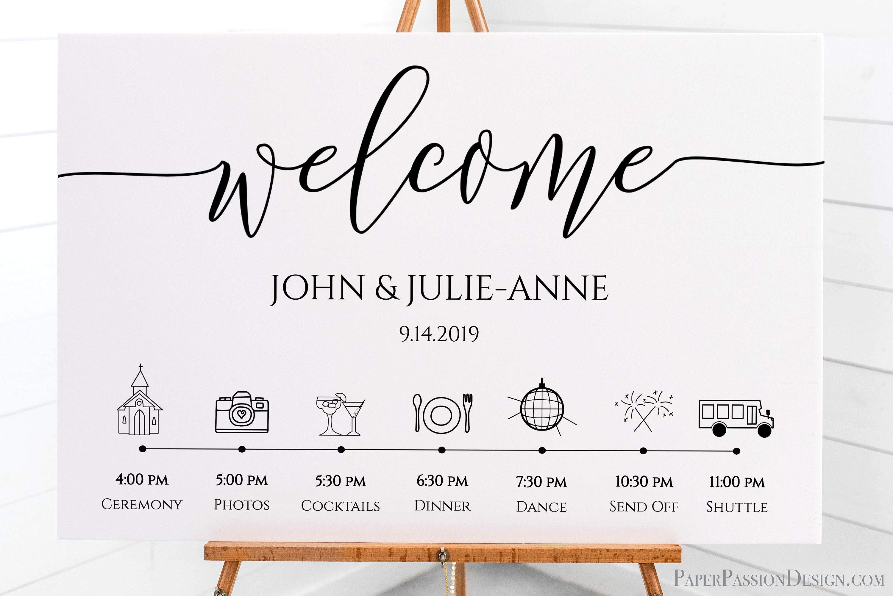 Wedding Welcome Timeline Sign Minimalist Printable Timeline - Etsy