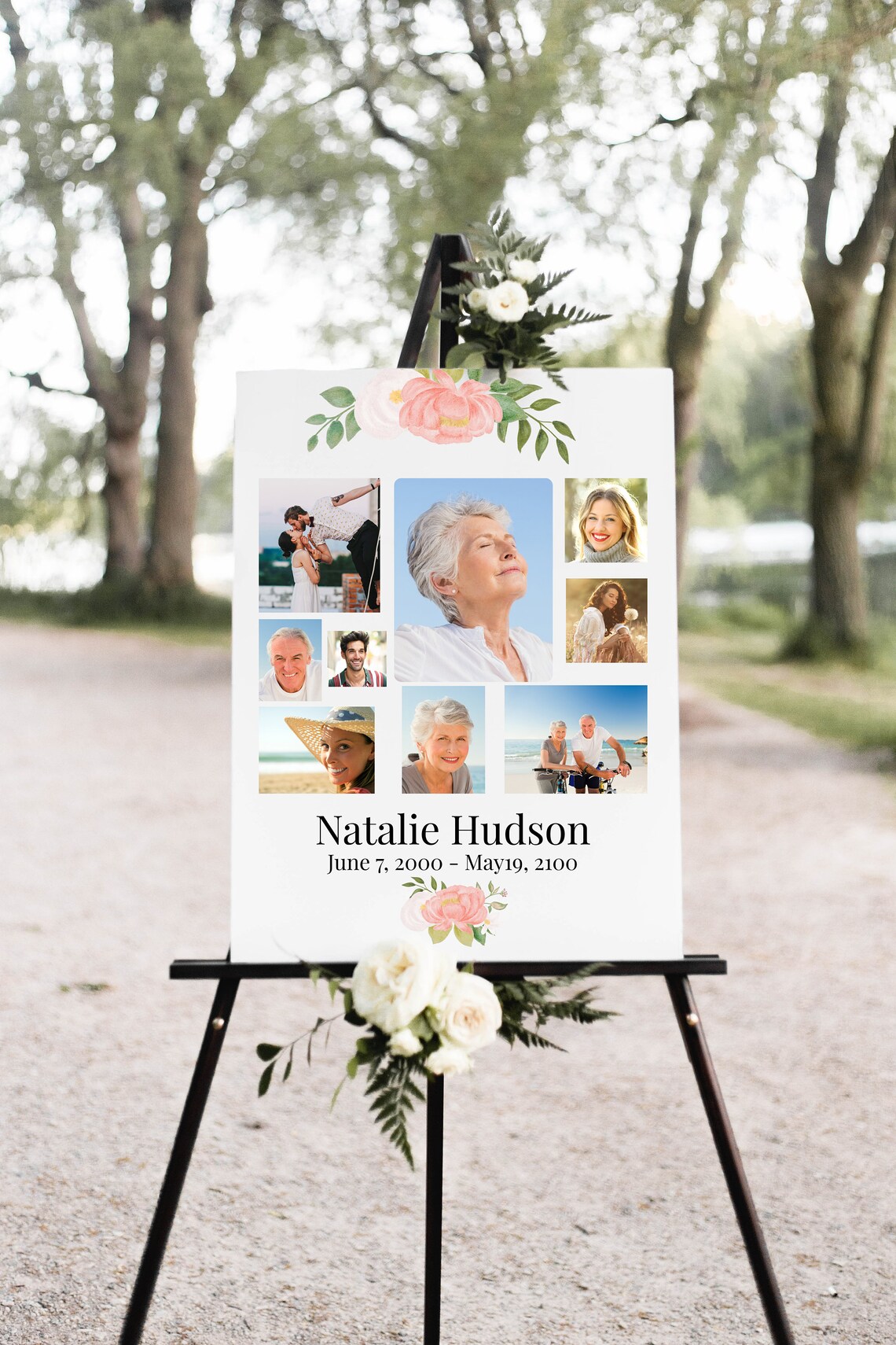 Memorial Sign, Celebration of Life, Memorial Photo Display, Editable ...