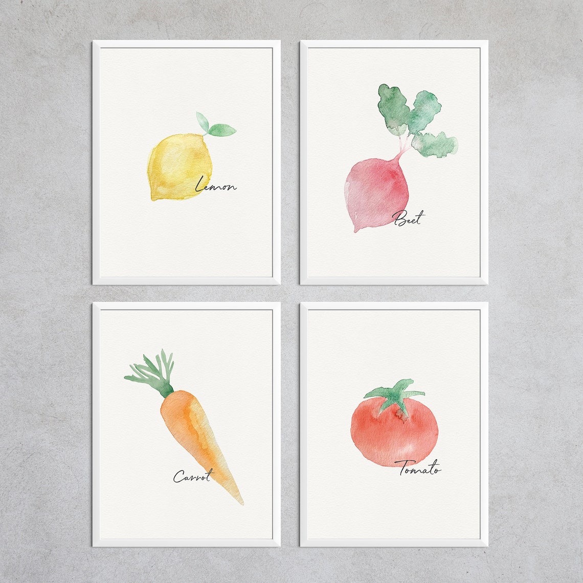 Carrot Wall Art, Veggie Print, Kitchen Decor, Watercolor Carrot, Home ...