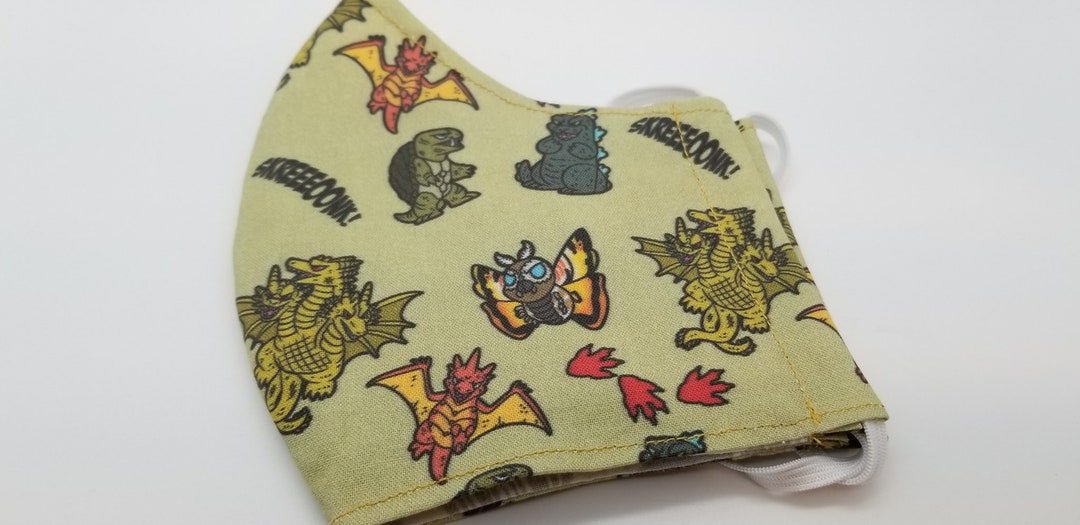 Kaiju Attack Fabric Face Mask With Space for Filter adult & Child Sizes ...