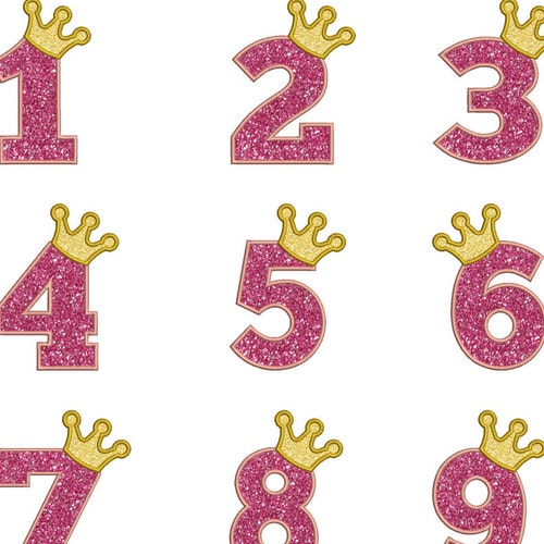 Number Applique Design Set 1-9 Applique 6 Size Birthday - Etsy