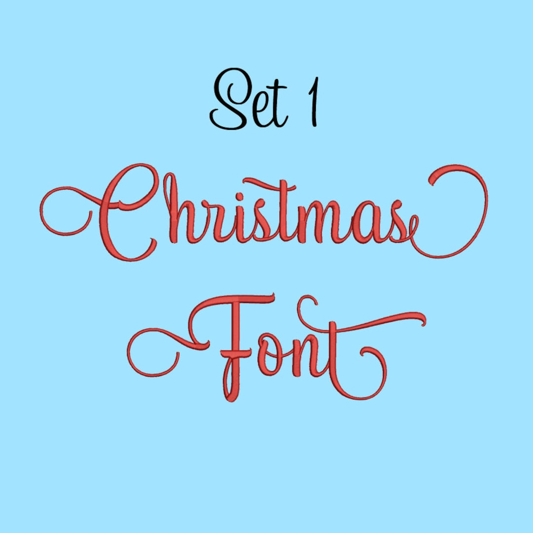 5 Size Christmas Font Embroidery Fonts Set 1 8 Formats Embroidery ...