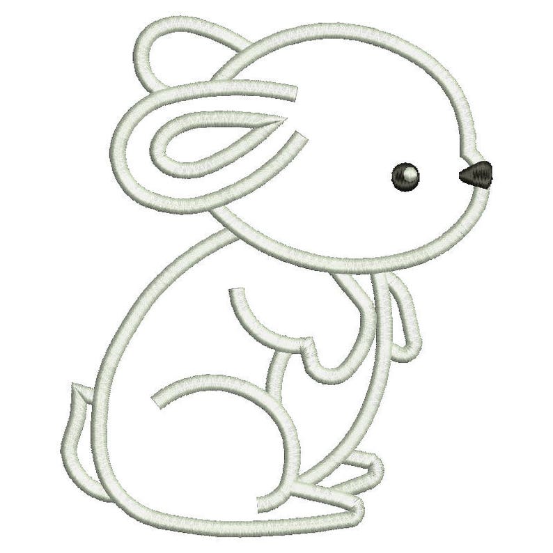 Rabbit Applique Design 9 Sizes Included.machine Embroidery - Etsy