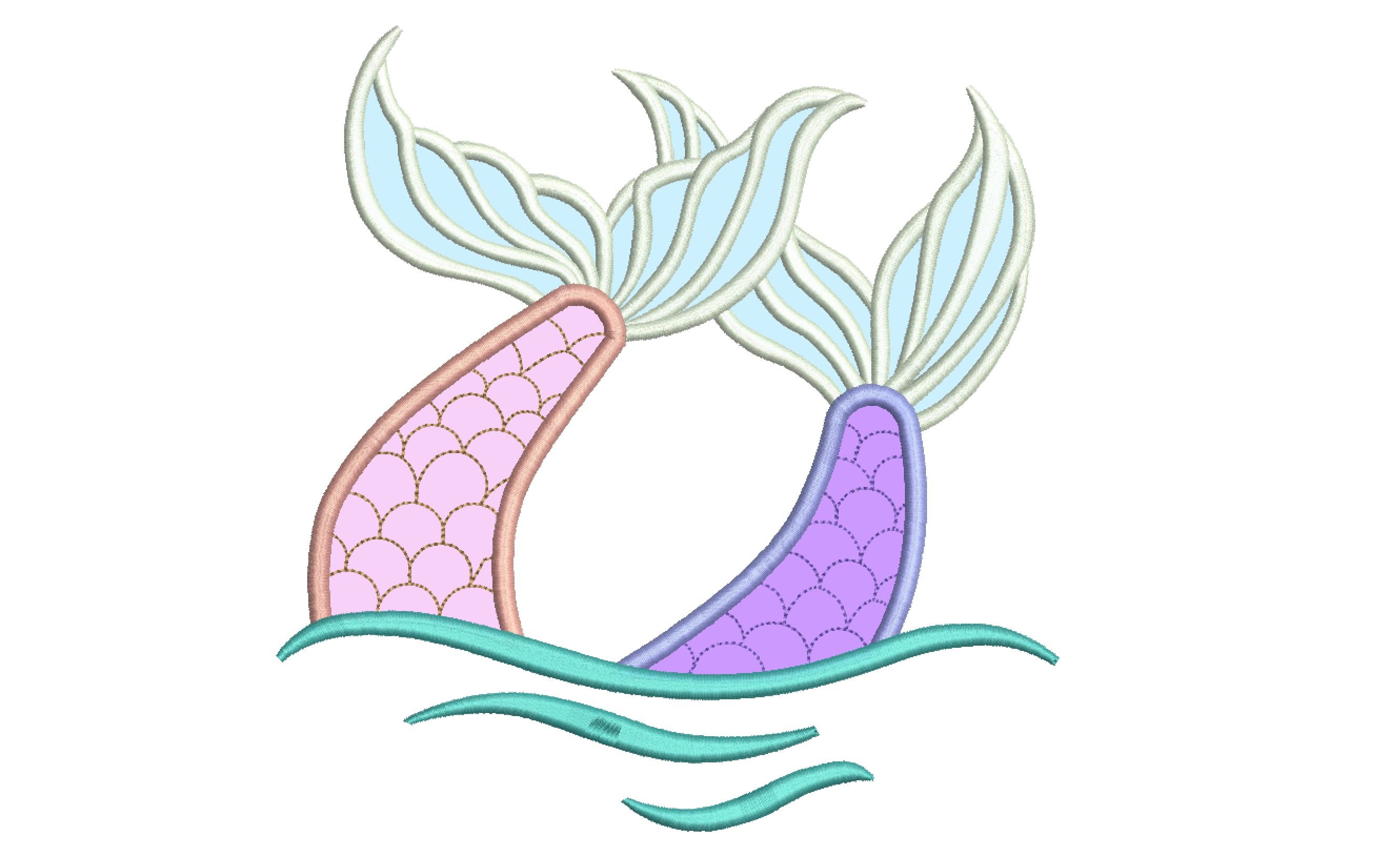 Mermaid Applique Design. 7 Sizes Included. Machine Embroidery - Etsy