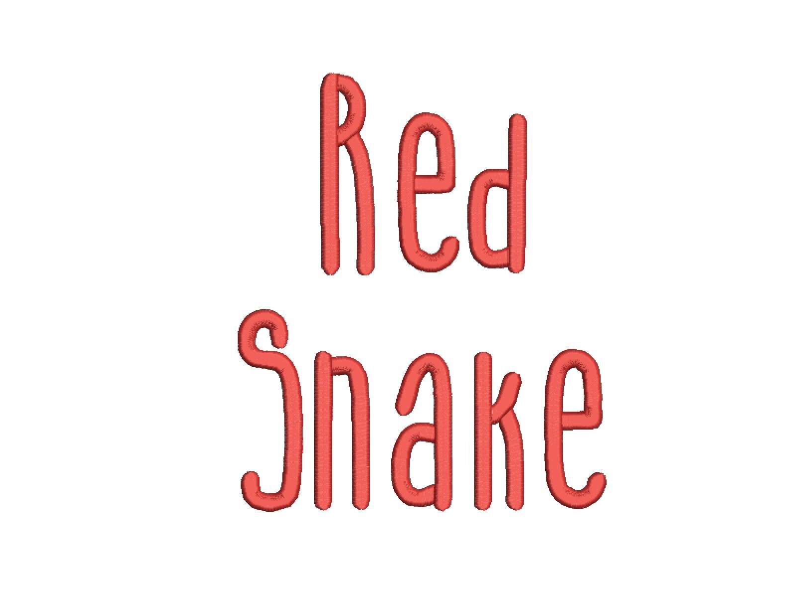 5 Size Red snake Font Embroidery Fonts BX 9 Formats Embroidery | Etsy